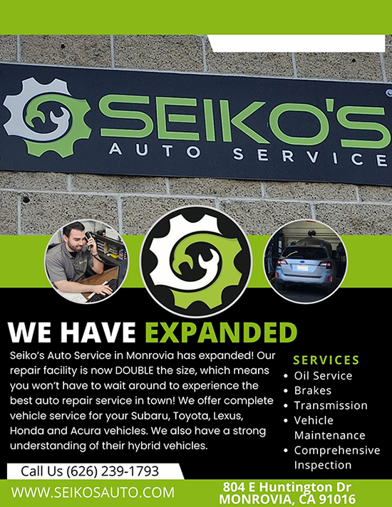 Monrovia Auto Repair - Seiko's Auto Service Inc.